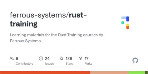 Jonathan Pallant On Linkedin Github Ferrous Systemsrust Training