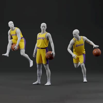 Los Angeles Lakers Home Jersey 2023 Poses 3d Model By Shehatadesigns