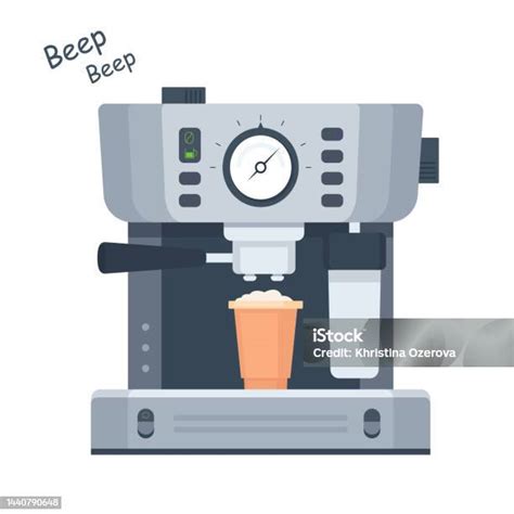 커피 머신 벡터 일러스트 레이 션입니다 컵 플랫 스타일 자동 매 스틱 커피 메이커 기계 에스프레소 머신 캡슐 커피 메이커 드립 커피 머신 커피메이커에 대한 스톡 벡터 아트