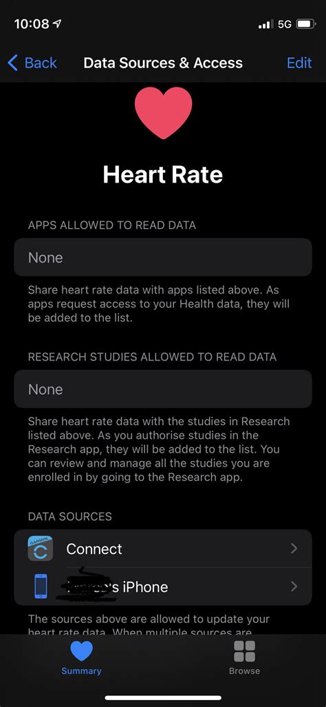 Heart Rate Data From Iphone In Health Rios