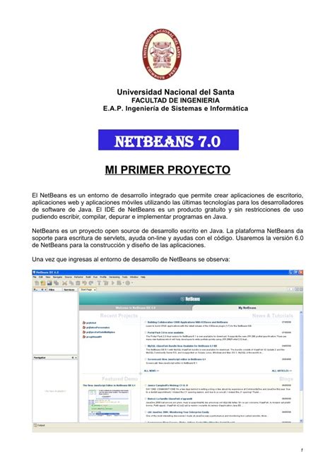 pdf de programación netbeans 7 0 mi primer proyecto