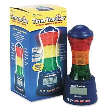 Learning Resources Time Tracker Visual Timer And Clock 1 Piece Classroom Tracker Alarm Clock