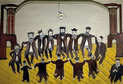 Lot Nathan Heber 1902 1975 Israeli Hassidic Dance Oil On Canvas