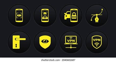 Set Door Handle Bezier Curve Shield Stock Vector Royalty Free 2040602687 Shutterstock