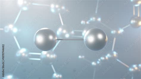 Hydrogen Molecular Structure 3d Model Molecule Dihydrogen Structural