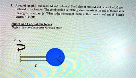 Solved Arod Of Length L And Mass M And Spherical Shell Also Of Mass M And Radius R L Z Are