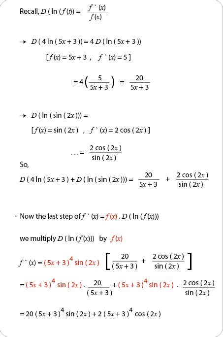 Logarithmic Differentiation Rules With Examples