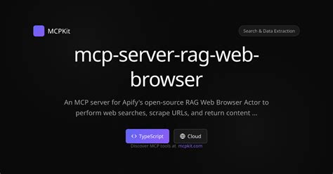 Mcp Server Rag Web Browser Search And Data Extraction Mcp Tool Mcpkit