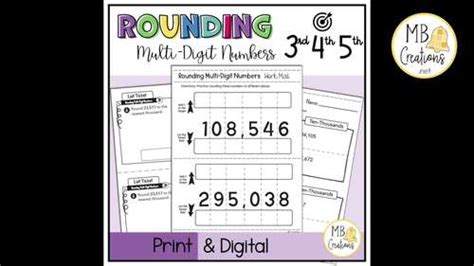 Rounding Multi Digit Numbers Target Method 3rd 4th 5th Print