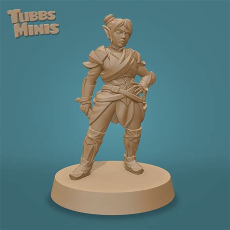 3d Printable Myrril Deviir Drow Assassin Fantasy Miniature By Tubbsminis