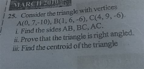 25 Consider The Triangle With Vertices Consider The Triangle A07−10