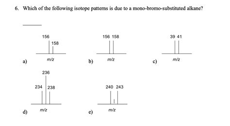 Solved 6 Which Of The Following Isotope Patterns Is Due To