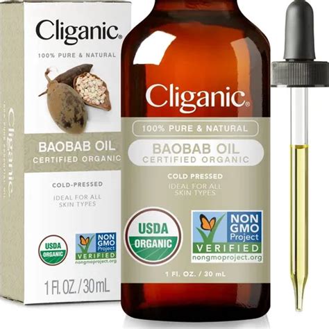 Cliganic Aceite De Baobab Orgánico 1oz Envío Gratis