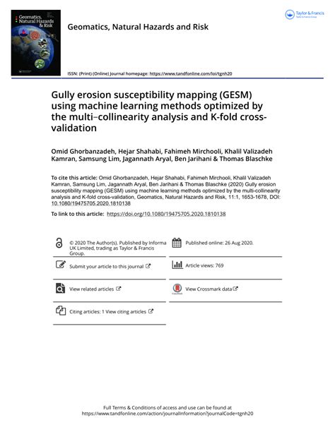 pdf gully erosion susceptibility mapping gesm using machine