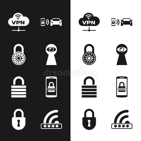 Set Keyhole With Eye Safe Combination Lock Wheel Vpn Network Cloud Connection Smart Car Alarm
