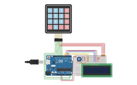 Circuit Design Teclado Lcd Tinkercad