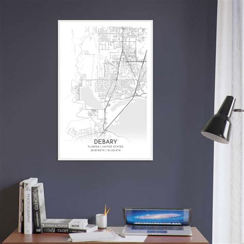 Debary Florida Map Poster Modern Home Decor Wall Art Print Custom