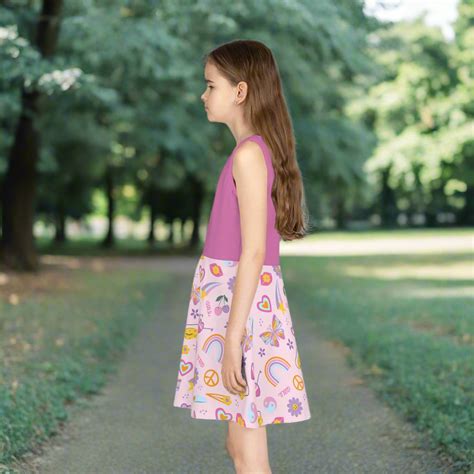Whimsical Girls Sleeveless Sundress With Fun Patterns