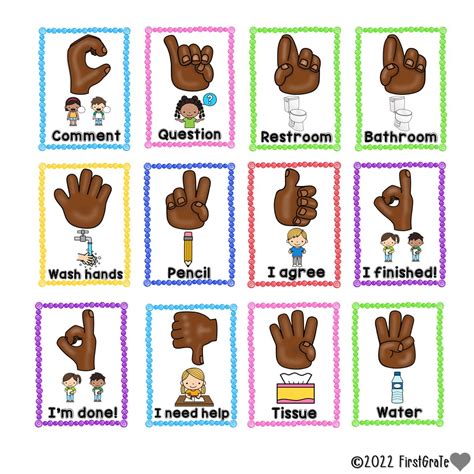 Hand Signals For Classroom Hand Signals Classroom Hand Signals