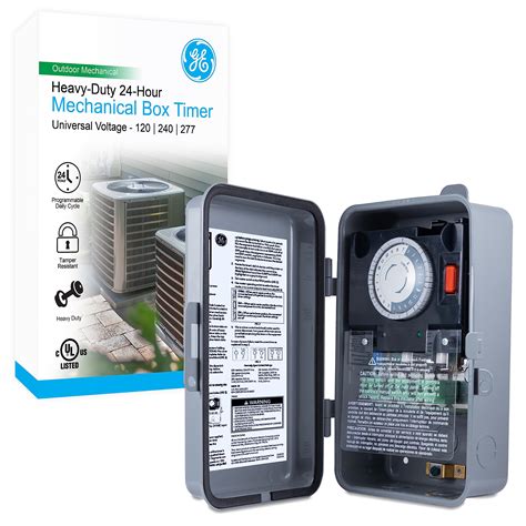 GE Heavy Duty Mechanical Box Timer Switch Metal Tamper Resistant Voltage 120 240 277 NEMA