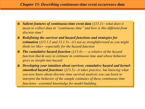 Ppt Describing Continuous Time Event Occurrence Data Alda Chapter Thirteen Powerpoint