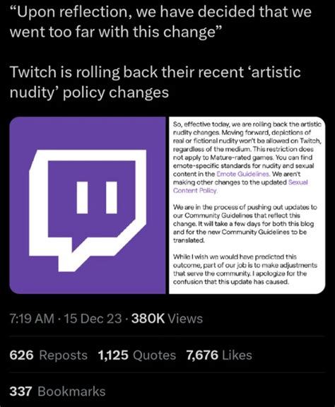 Twitch After Hours Rolled Back The Artistic Nudity Policy R VirtualYoutubers