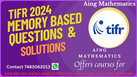 tifr 2024 mathematics aing mathematics youtube