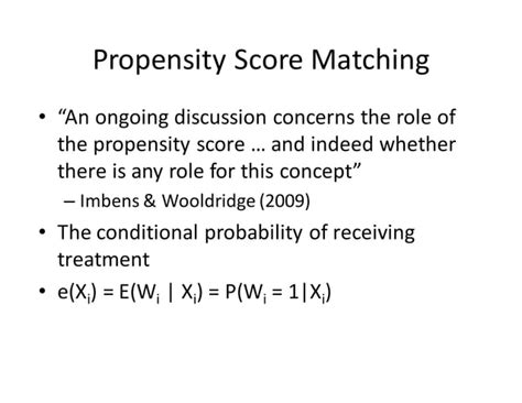 Propensity Score Matching Overview Pdf