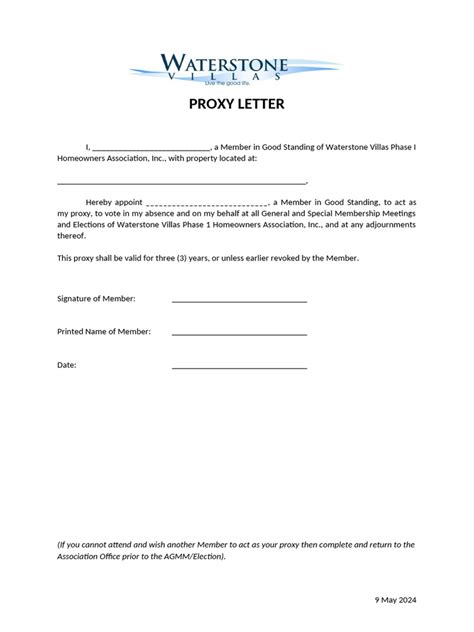 Proxy Letter Pdf