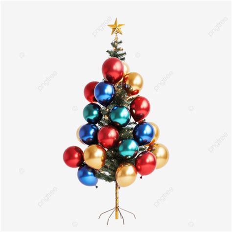 풍선과 함께 크리스마스 트리 축제 휴일 장식 크리스마스 트리 풍선 Png 일러스트 및 이미지 에 대한 무료 다운로드 Pngtree