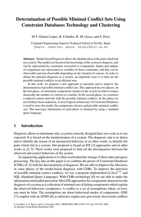 pdf determination of possible minimal conflict sets using constraint
