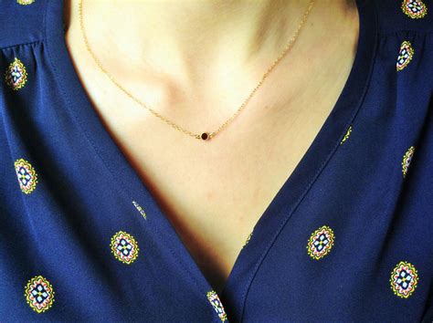 Tiny Ruby Necklace Tiny Garnet Necklace Ruby Jewelry July Etsy