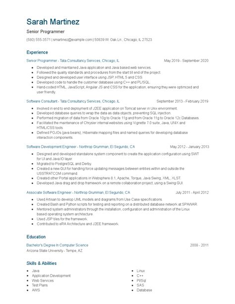 Senior Programmer Resume Examples And Tips Zippia Senior Programmer Resume Examples And Tips Zippia