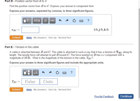 Solved Position Vectors Part A Position Vector From A To B Chegg