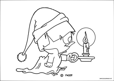 Coloriage Calimero Se Promène En Nuit Dessin Gratuit à Imprimer