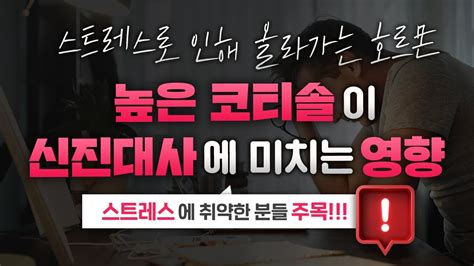 스트레스 호르몬인 코티솔이 신진대사에 미치는 영향은 Youtube