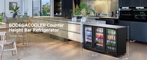 Bodegacooler Commercial Bar Cooler With 3 Glass Doors12 Cu