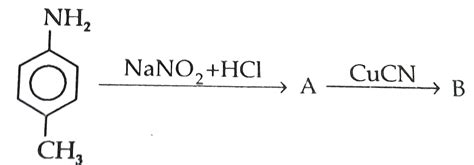 In The Reaction `overset Nano 2 Hcl Rarr A Overset Cucn Rarr B` The Product B Is