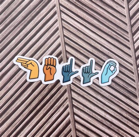 Asl Hello Sticker American Sign Language Waterproof Decal Etsy