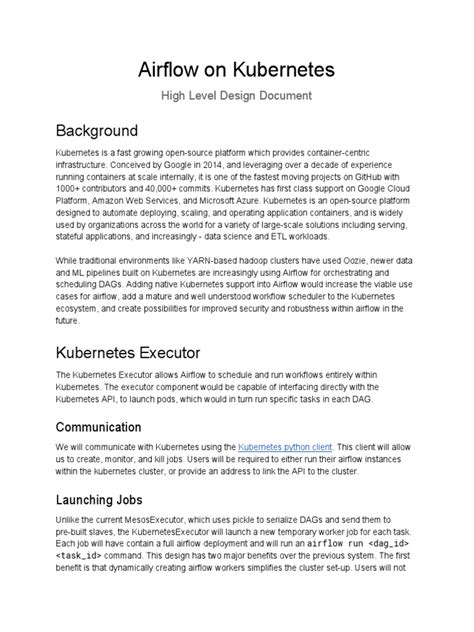 airflow kubernetes executor design pdf pdf information technology