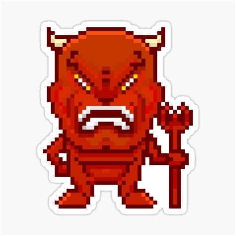 Demon Devil Pixel Art Sticker For Sale By Kingroy Redbubble