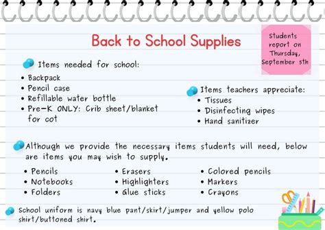 Ps 22 Families It Is Never To Early To Think About Supplies For Next Year Rev Dr Ercel F
