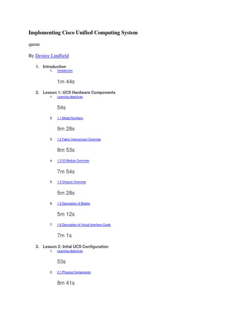 Implementing Cisco Unified Computing System Contents Pdf
