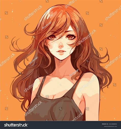 Anime Girl With Orange Hair And Red Eyes