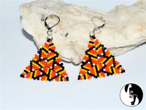 Lots Of Candy Corn Triangle Pattern Peyote Triangle Delica Beads Artofit