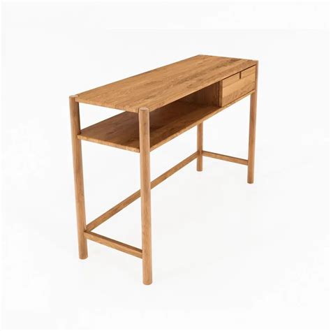 Coiffeuse Meuble Bois Chêne Massif Naturel 1 Tiroir Nola