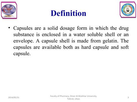 Solid Dosage Forms Capsules Ppt