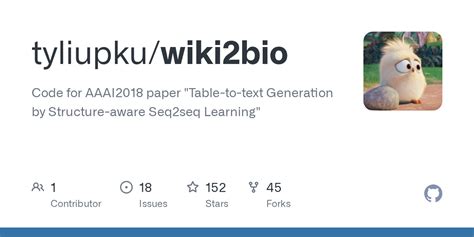 Github Tyliupkuwiki2bio Code For Aaai2018 Paper Table To Text