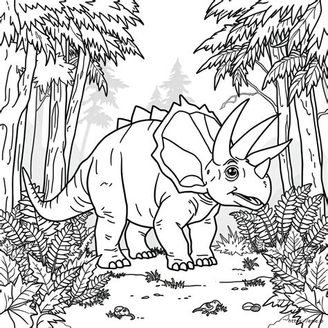 Jurassic World Triceratops Coloring Page