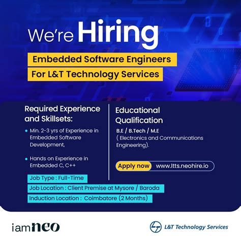 hiring embeddedsoftwareengineer ltts iamneo iamneo formerly examly